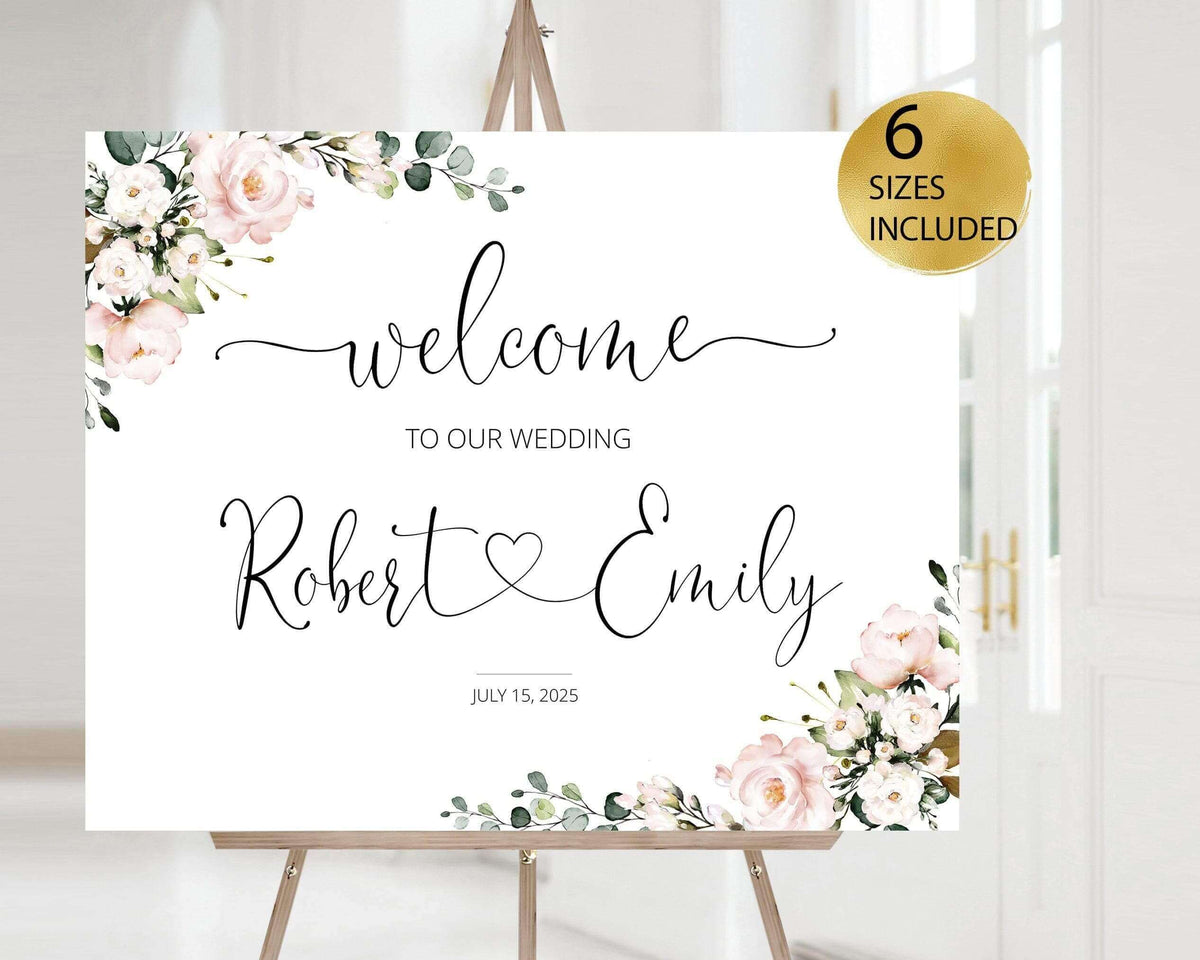 Blush Pink Wedding Banners | DIY Signage – LovePaperEvent